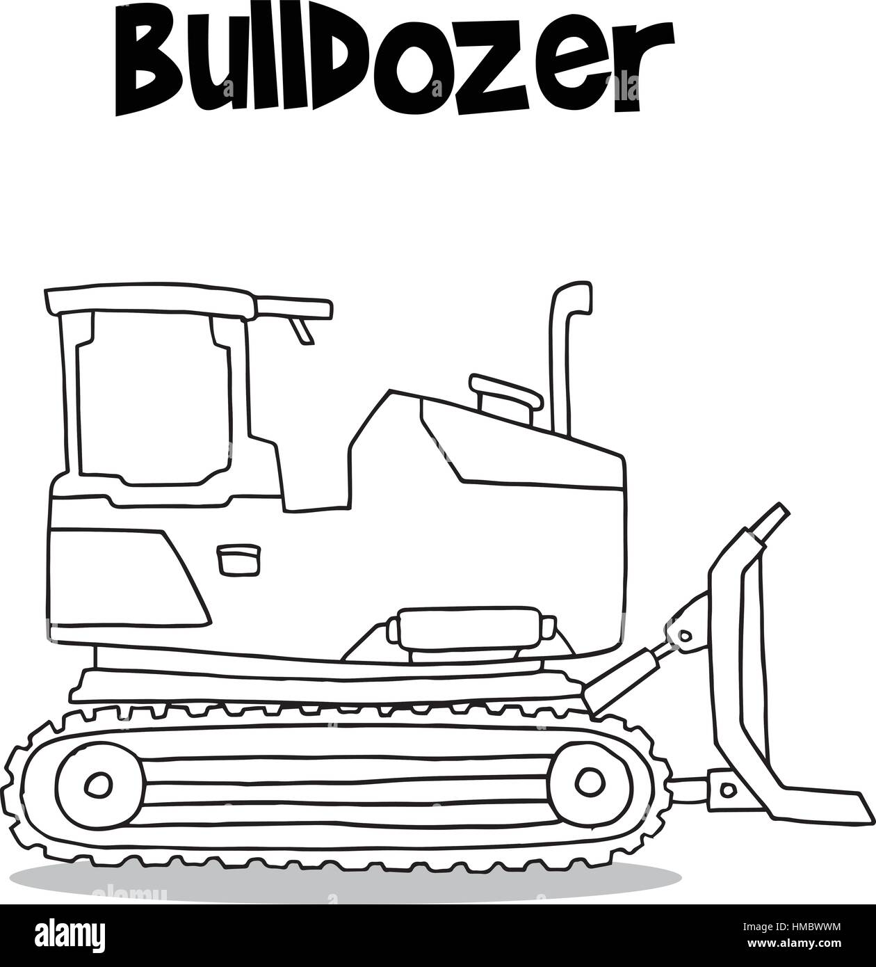 Bulldozer collection with hand draw Stock Vector Image & Art - Alamy