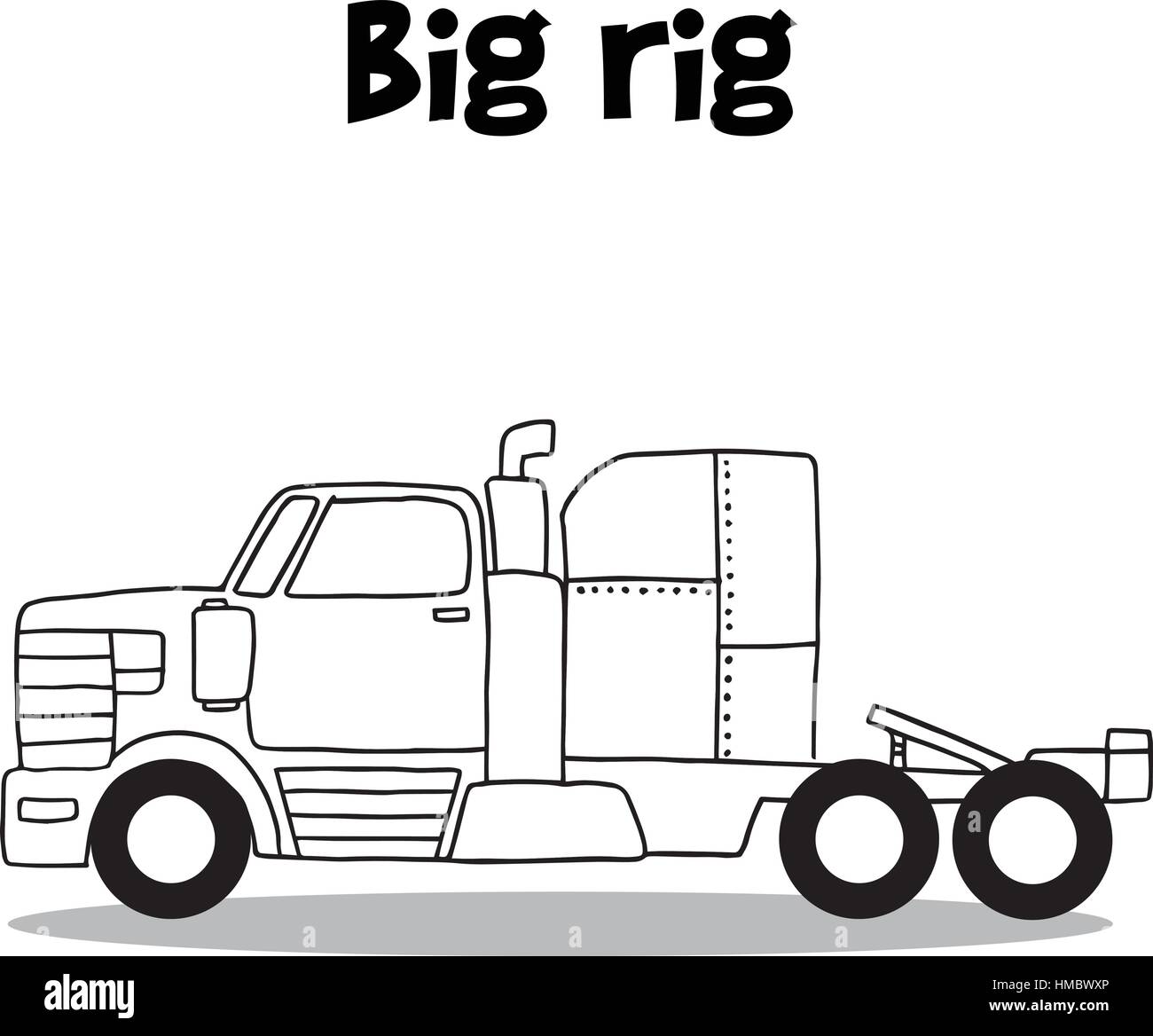 Hand draw of big rig transportation Stock Vector Image & Art - Alamy