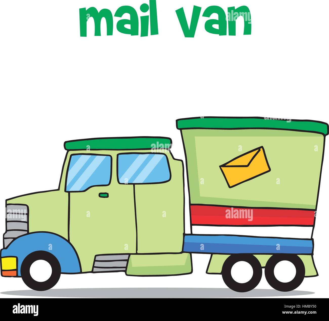 Illustration vector of mail van Stock Vector Image & Art - Alamy
