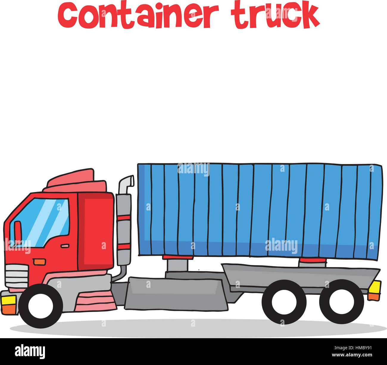 Transportation of container truck cartoon Stock Vector Image & Art - Alamy