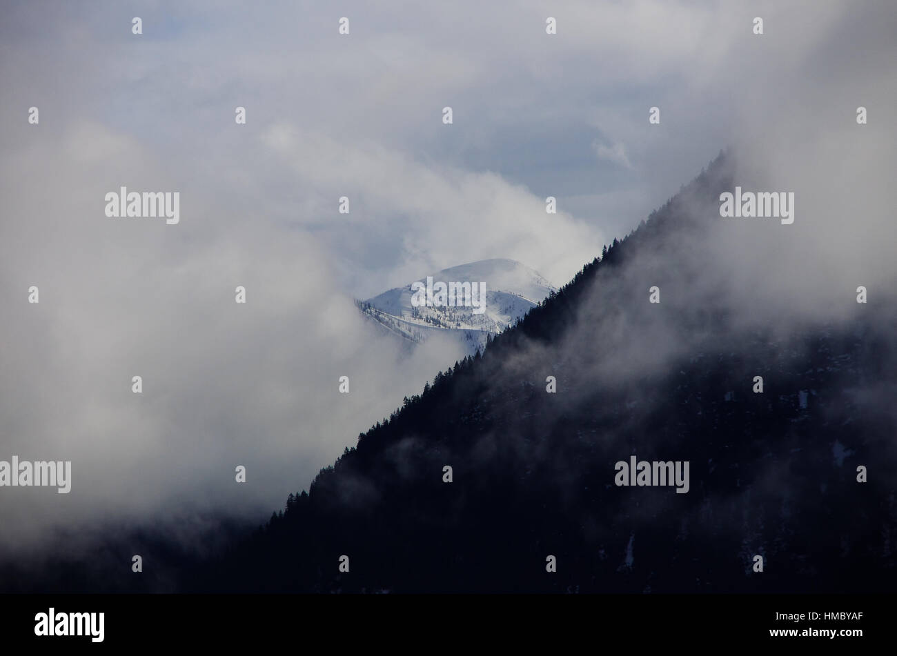 Mist on the Canadian Rockies near Nelson, BC Stock Photo - Alamy