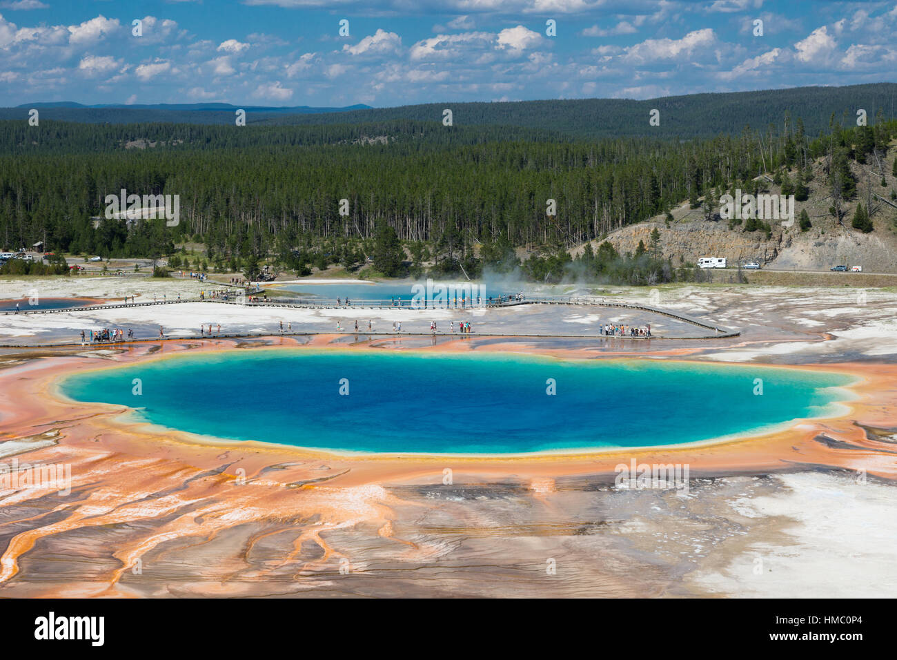 Grand Prismatic Spring in Midway Geyser Basin, Yellowstone National ...