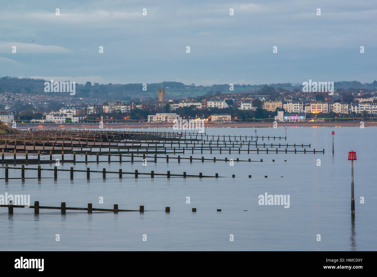 Exmouth beach groynes hi-res stock photography and images - Alamy