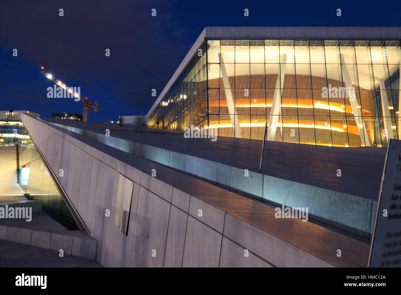 The norwegian opera house in oslo in sunset hi-res stock photography ...