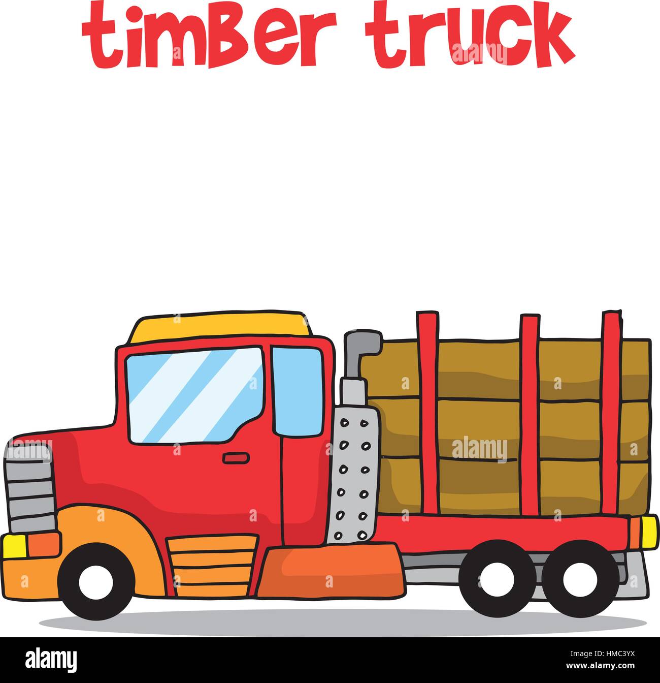 Collection of timber truck cartoon Stock Vector Image & Art - Alamy
