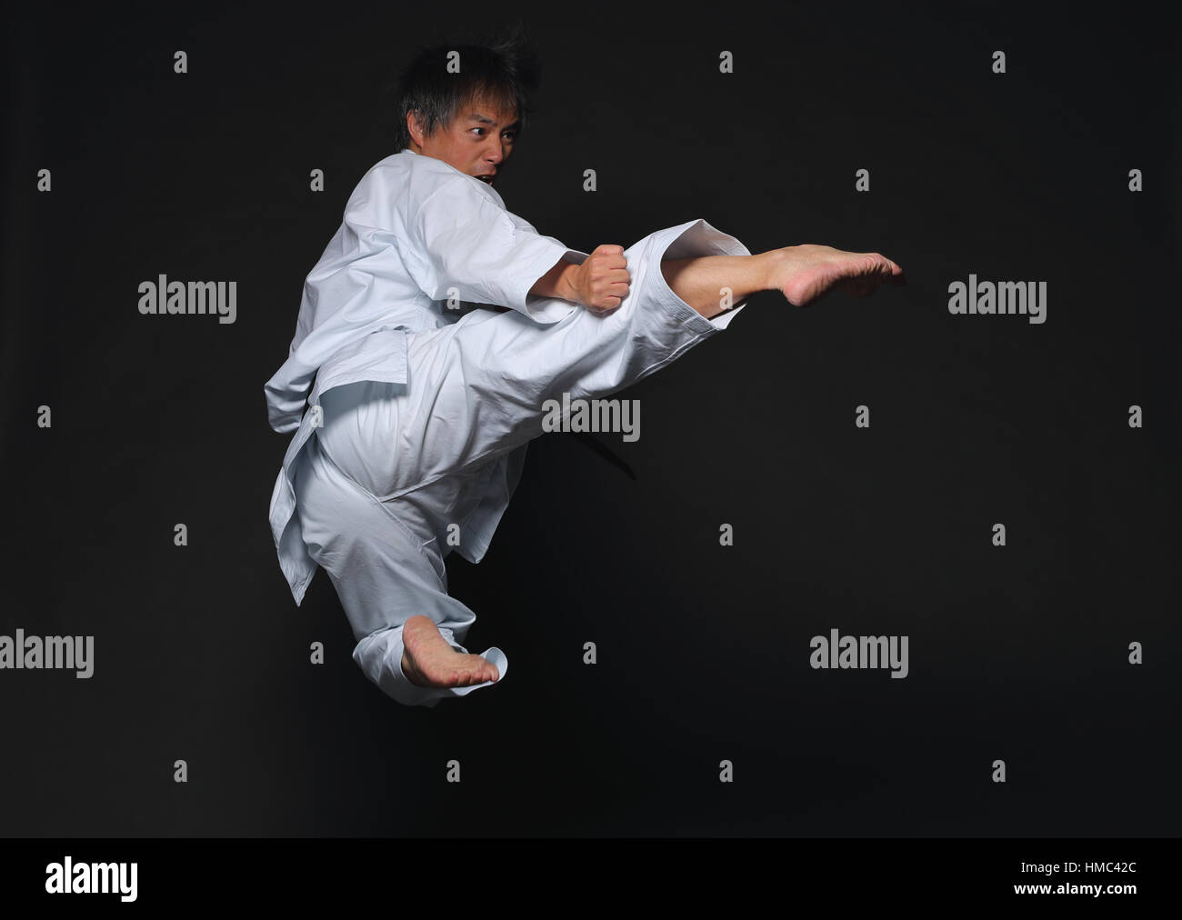 Flying Kick Karate Stock Photos & Flying Kick Karate Stock Images - Alamy