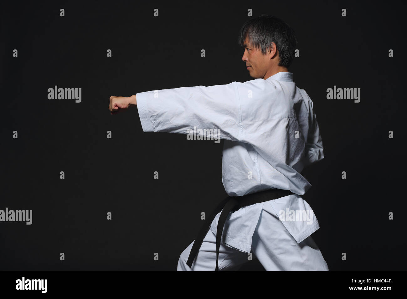 Japanese karate master training Stock Photo - Alamy