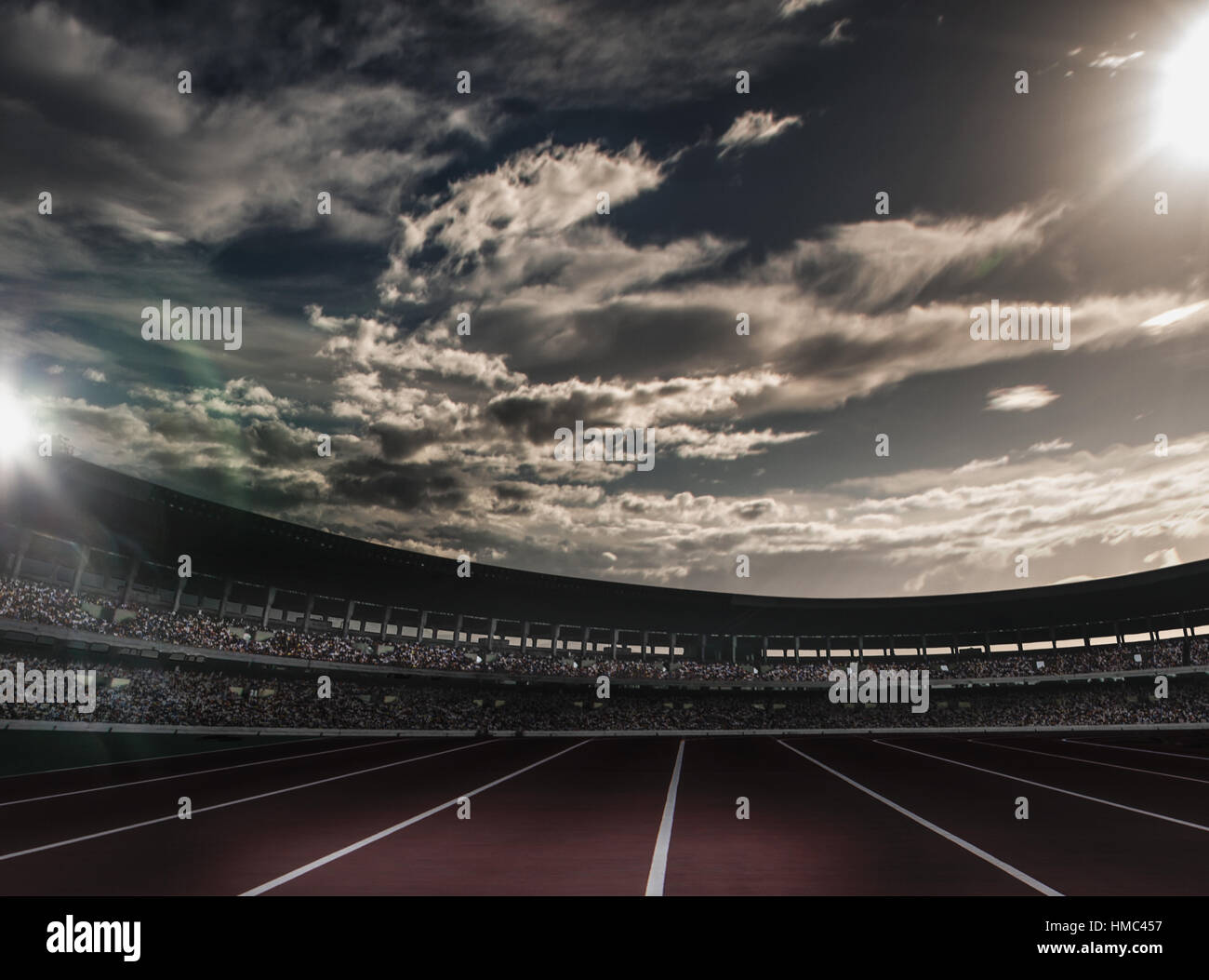 Stadium running track Stock Photo - Alamy