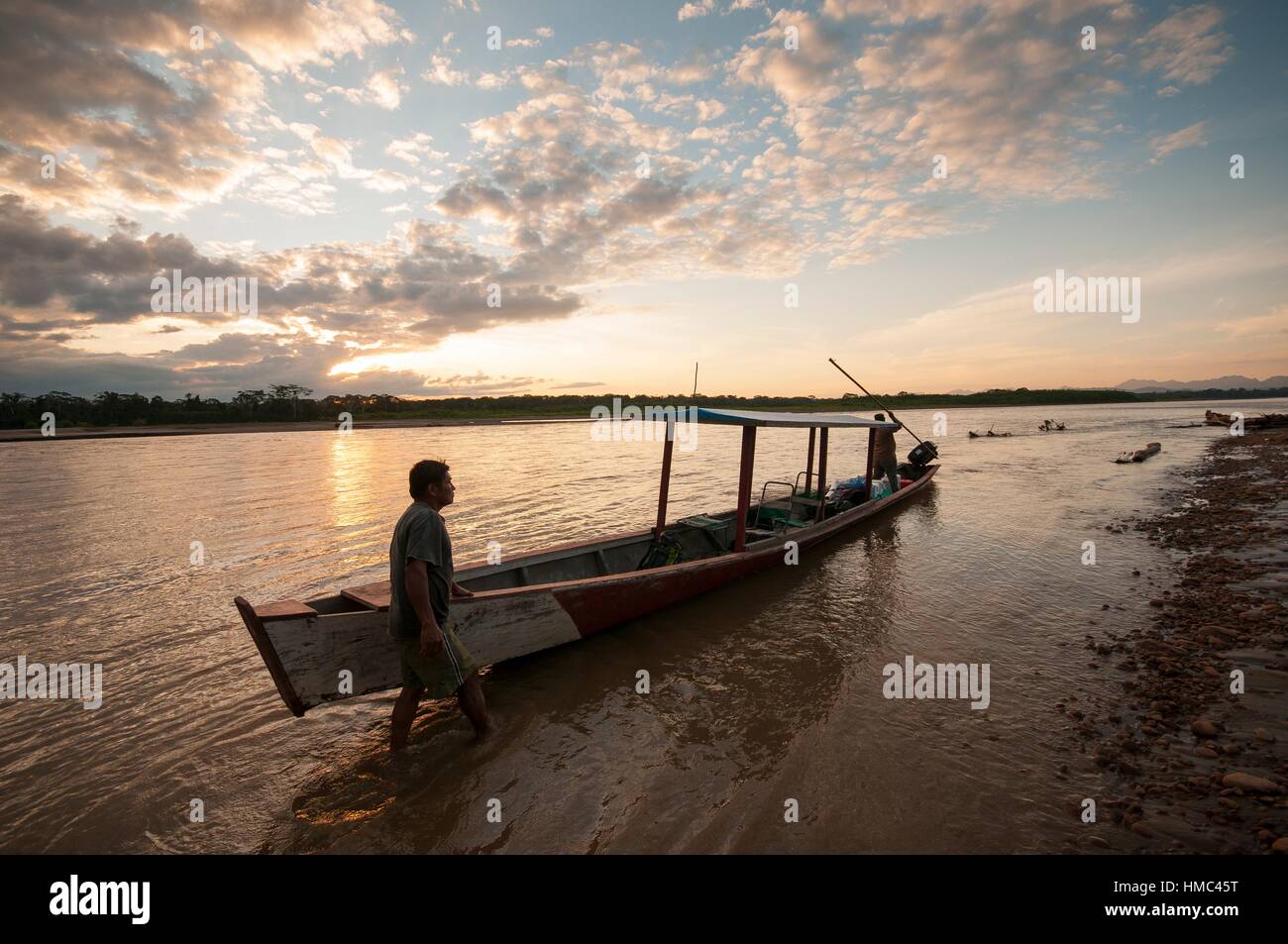 Boat in Madidi River. Madidi National Park, Bolivia Stock Photo - Alamy