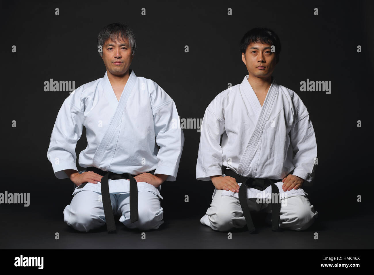 Japanese karate masters Stock Photo - Alamy