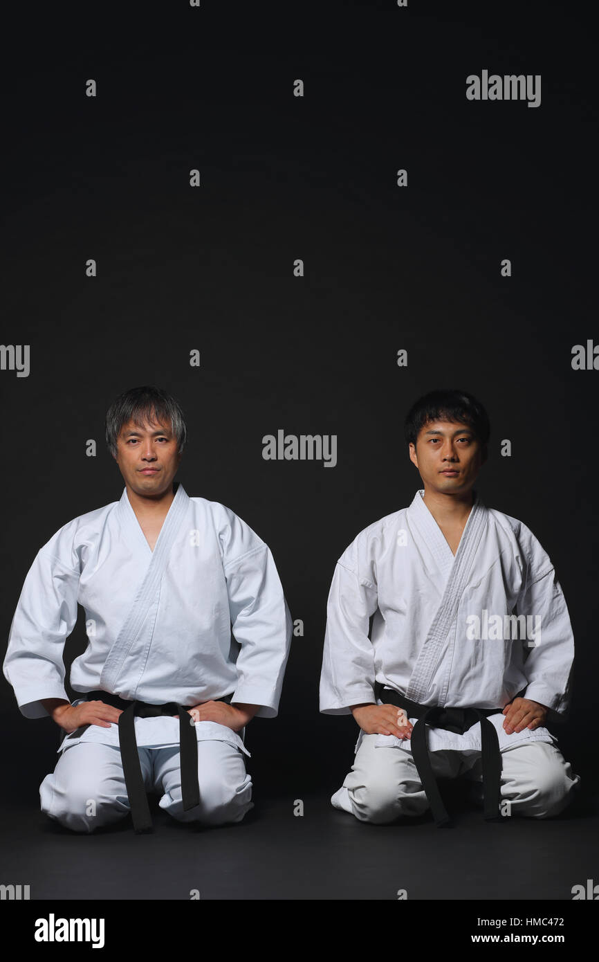 Japanese karate masters Stock Photo - Alamy