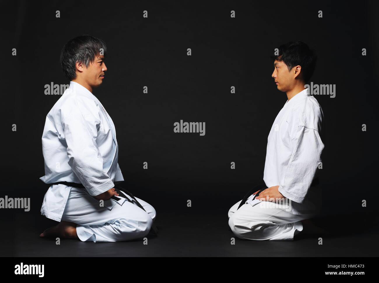 Japanese karate masters Stock Photo - Alamy
