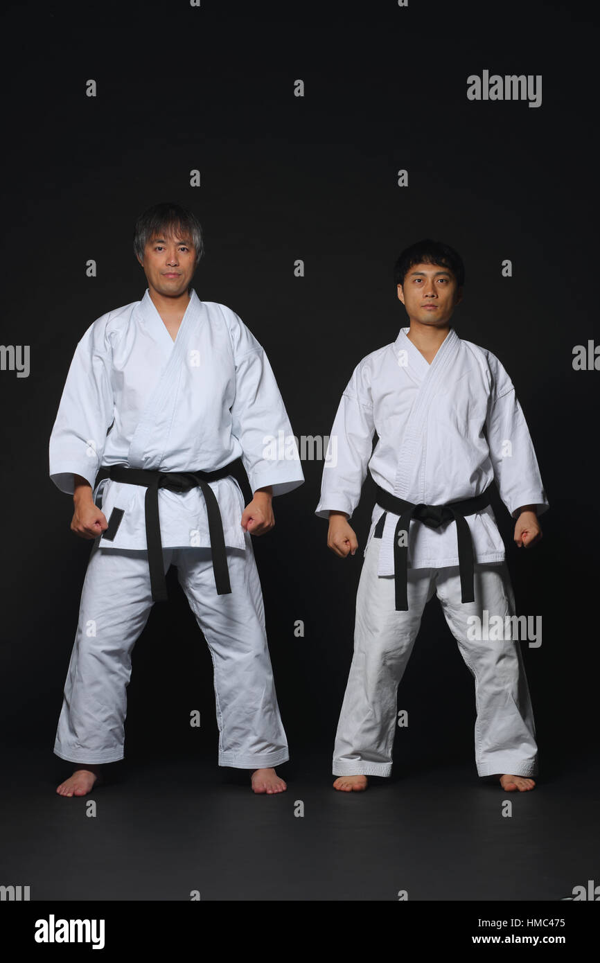 Japanese karate masters Stock Photo - Alamy