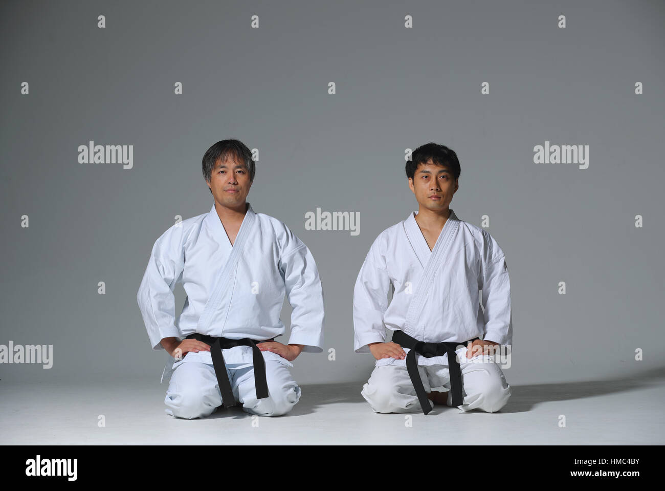 Japanese karate masters Stock Photo - Alamy