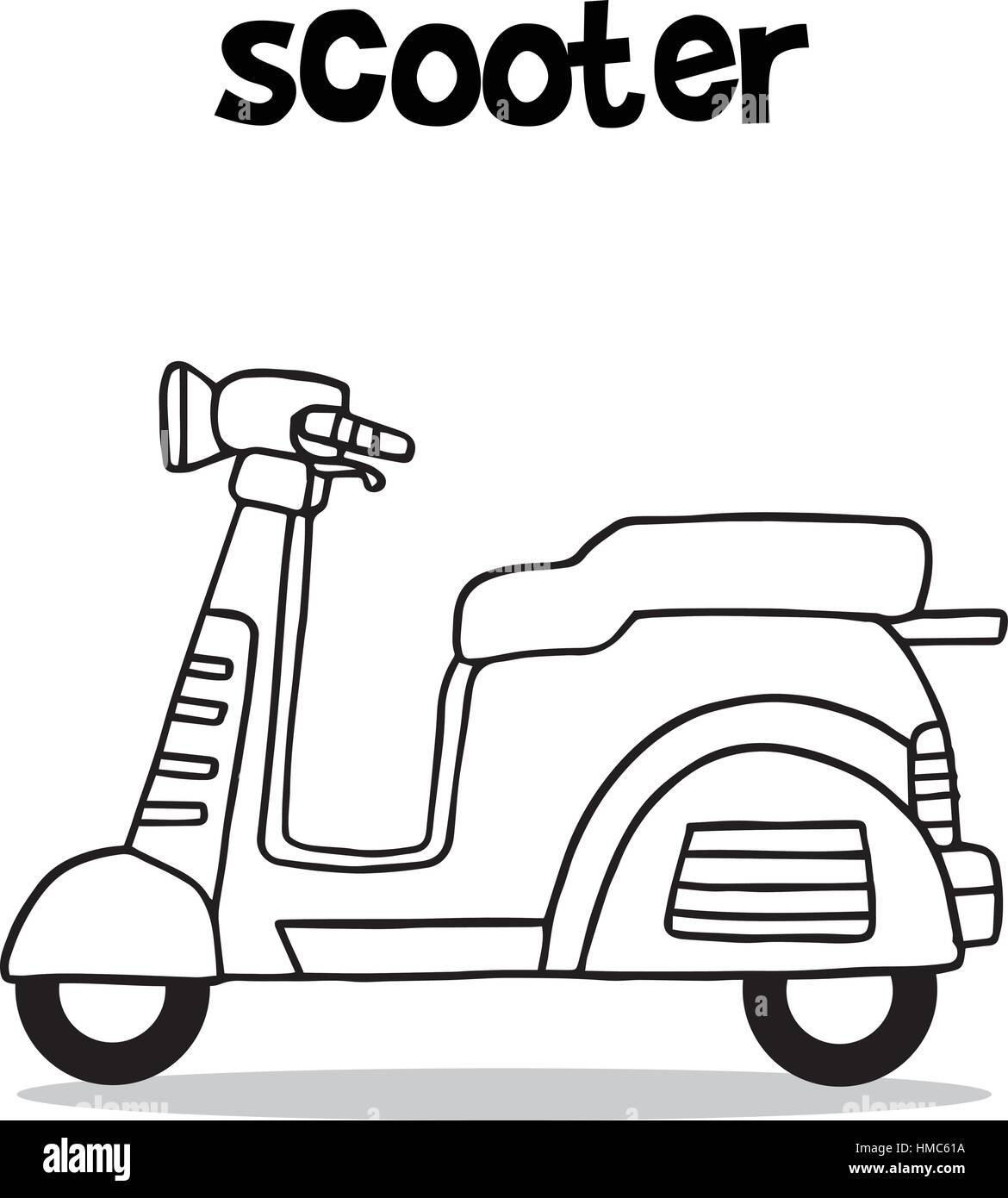 Hand draw of scooter vector Stock Vector Image & Art - Alamy