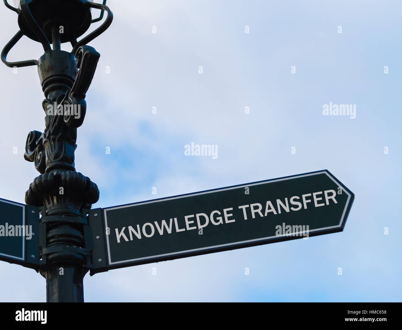 Street lighting pole with conceptual message KNOWLEDGE TRANSFER on ...