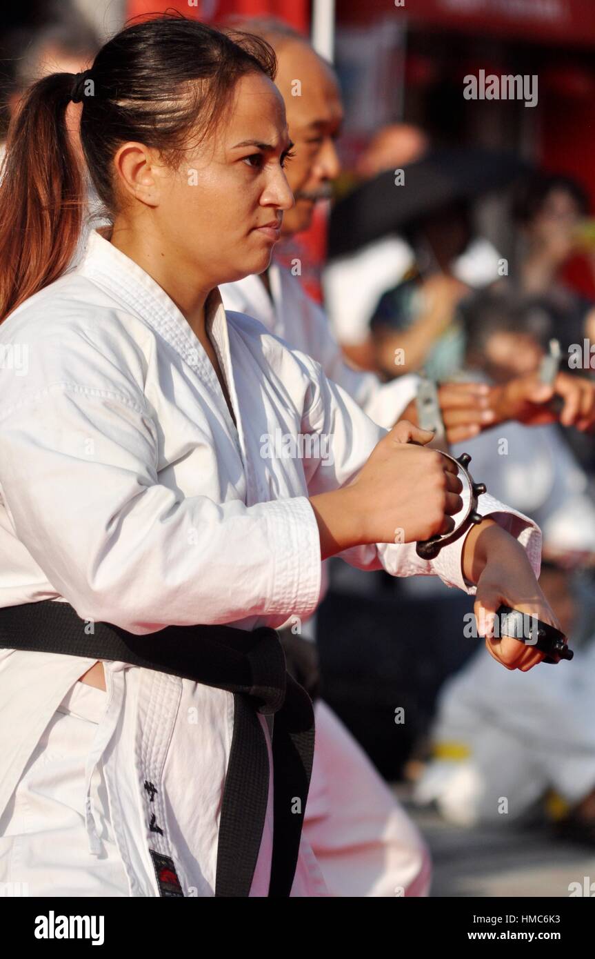Naha (Okinawa, Japan): Karate Day along Kokusai-dori Stock Photo - Alamy