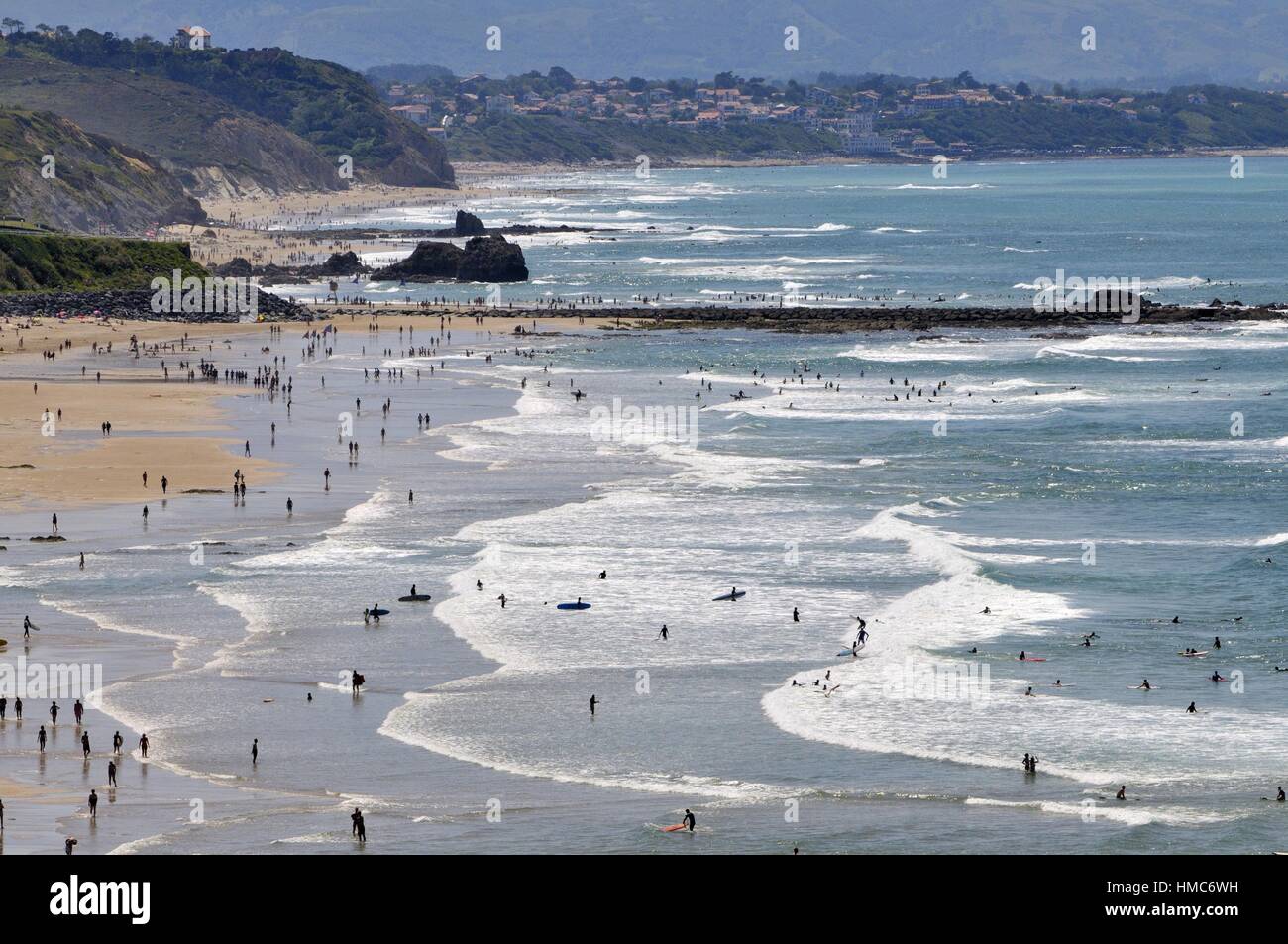Biarritz beach, Bay of Biscay, Pyrénées-Atlantiques department ...