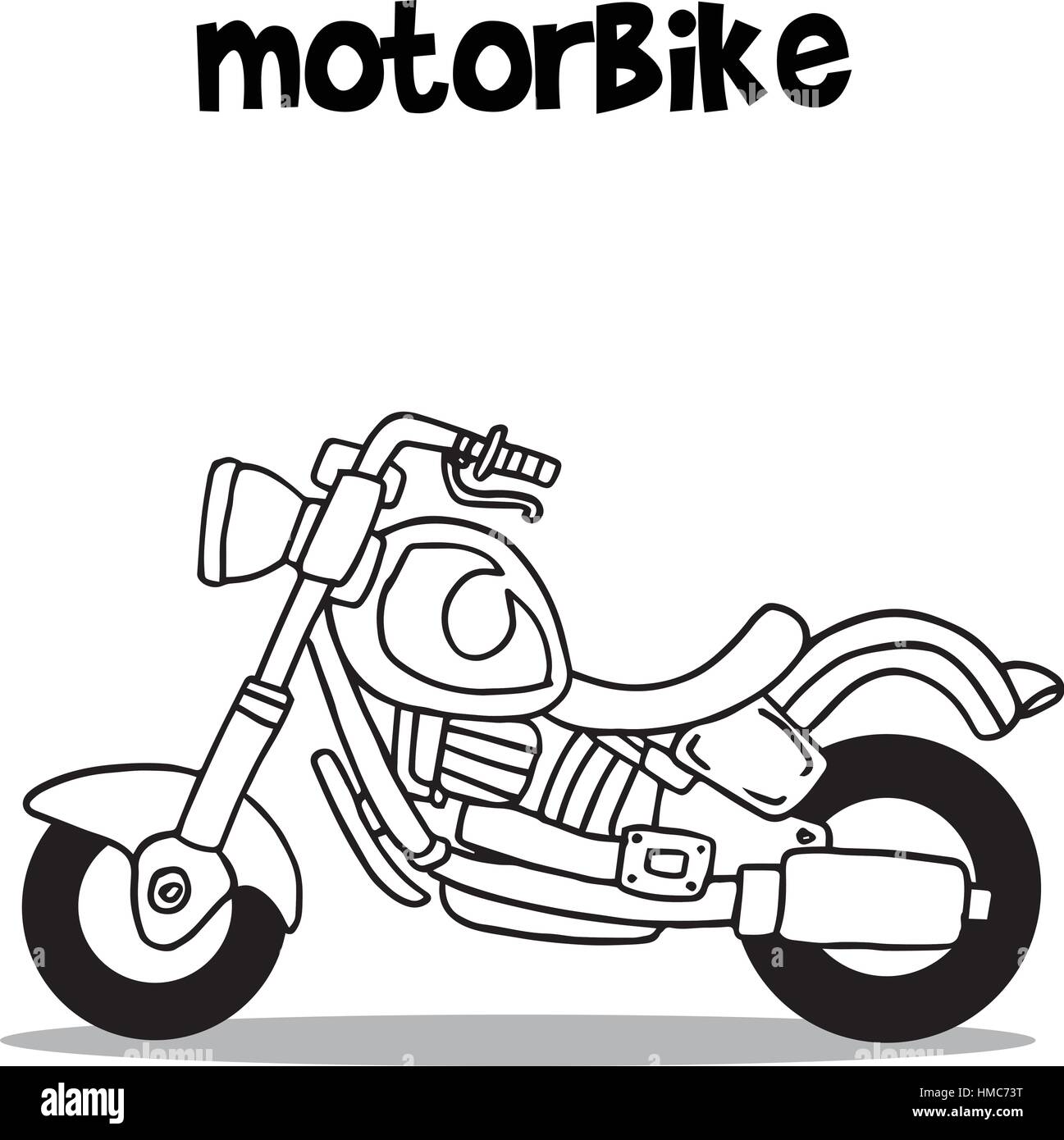 Hand draw of motorbike vector art Stock Vector Image & Art - Alamy