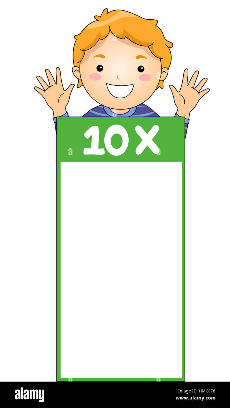 Illustration of a Little Boy Leaning Against a Multiplication Flash ...