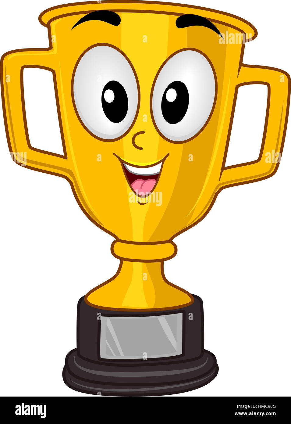 Mascot Illustration of a Smiling Golden Trophy for a Sport Championship ...