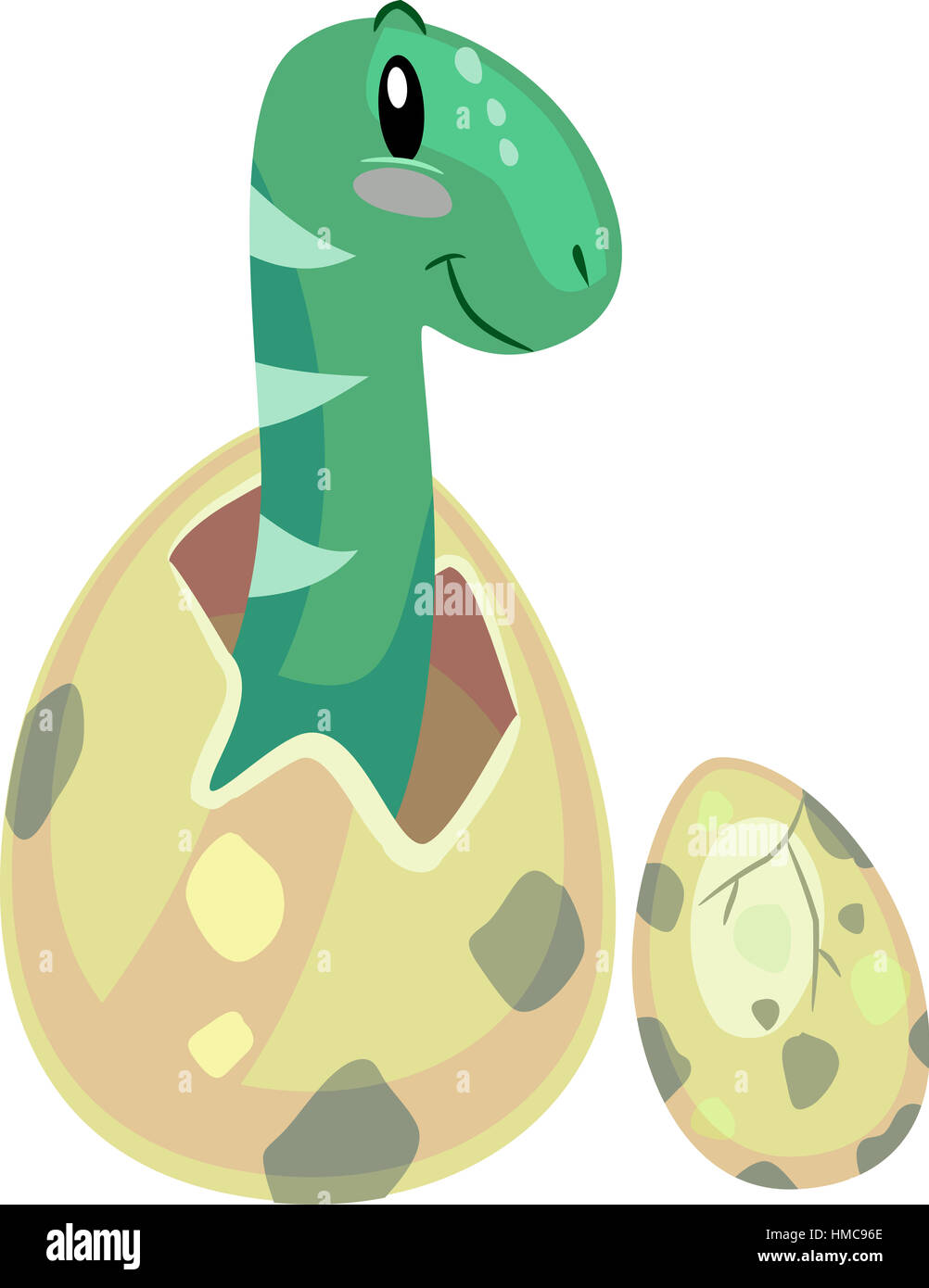 Dinosaur Illustration of a Newly Hatched Baby Brontosaurus Looking on ...