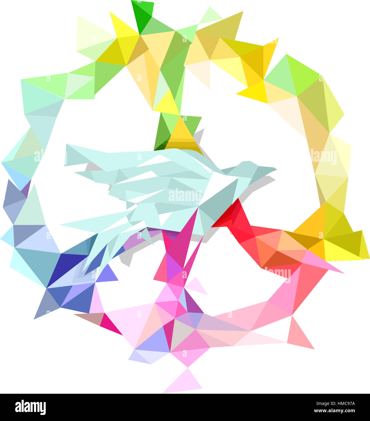 Colorful Illustration of a Peace Icon Featuring Different Geometric ...