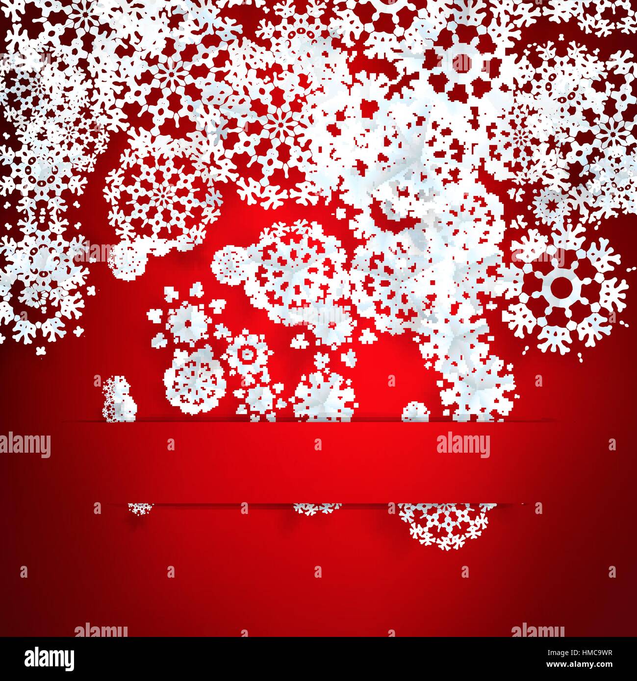 Red background with paper snowflakes. EPS 10 Stock Vector Image & Art ...