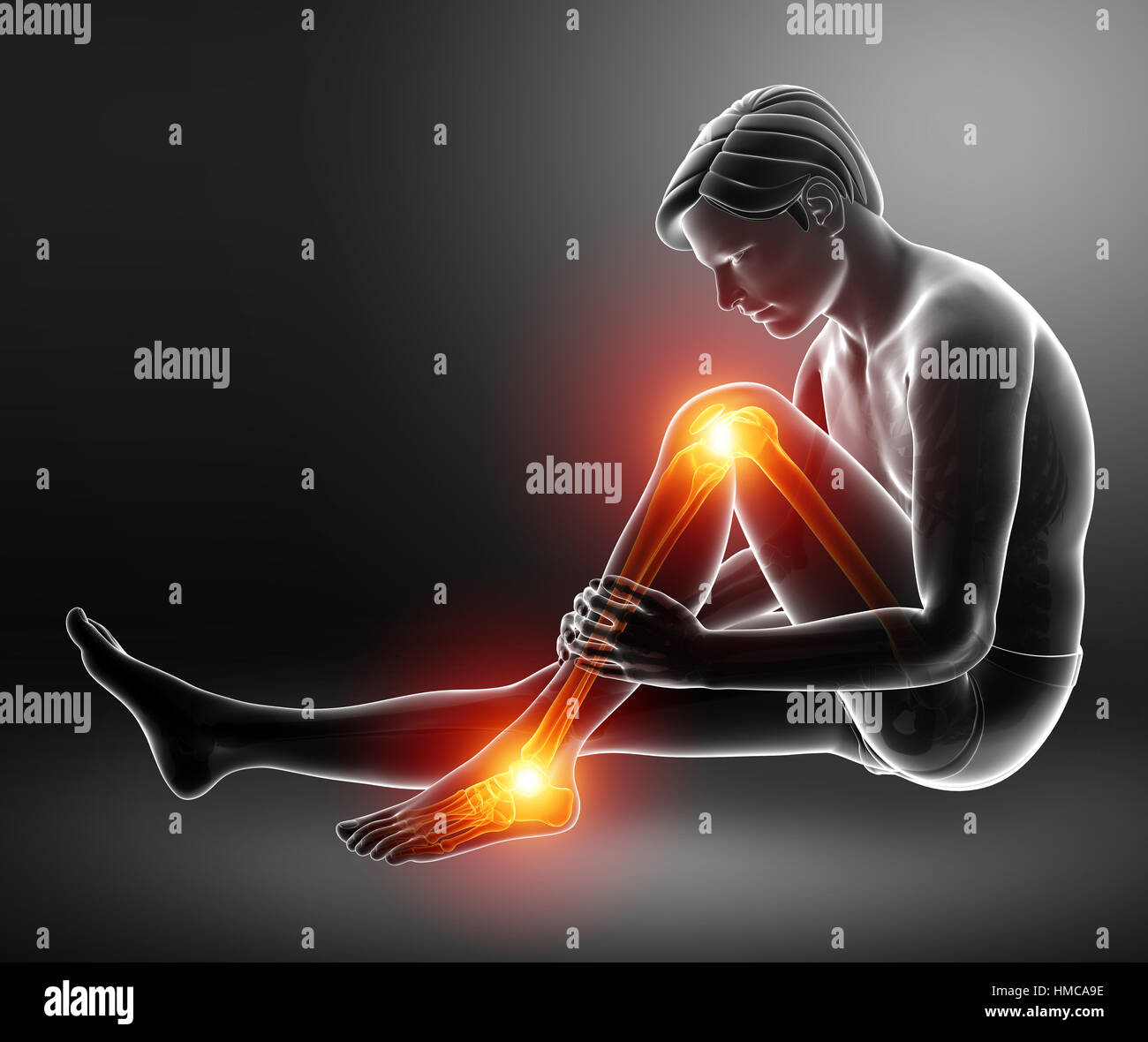 human body anatomy with joint pain Stock Photo - Alamy
