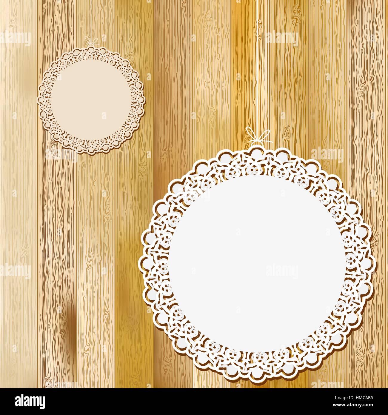 Lace frame on wooden background. + EPS8 vector file Stock Vector Image ...