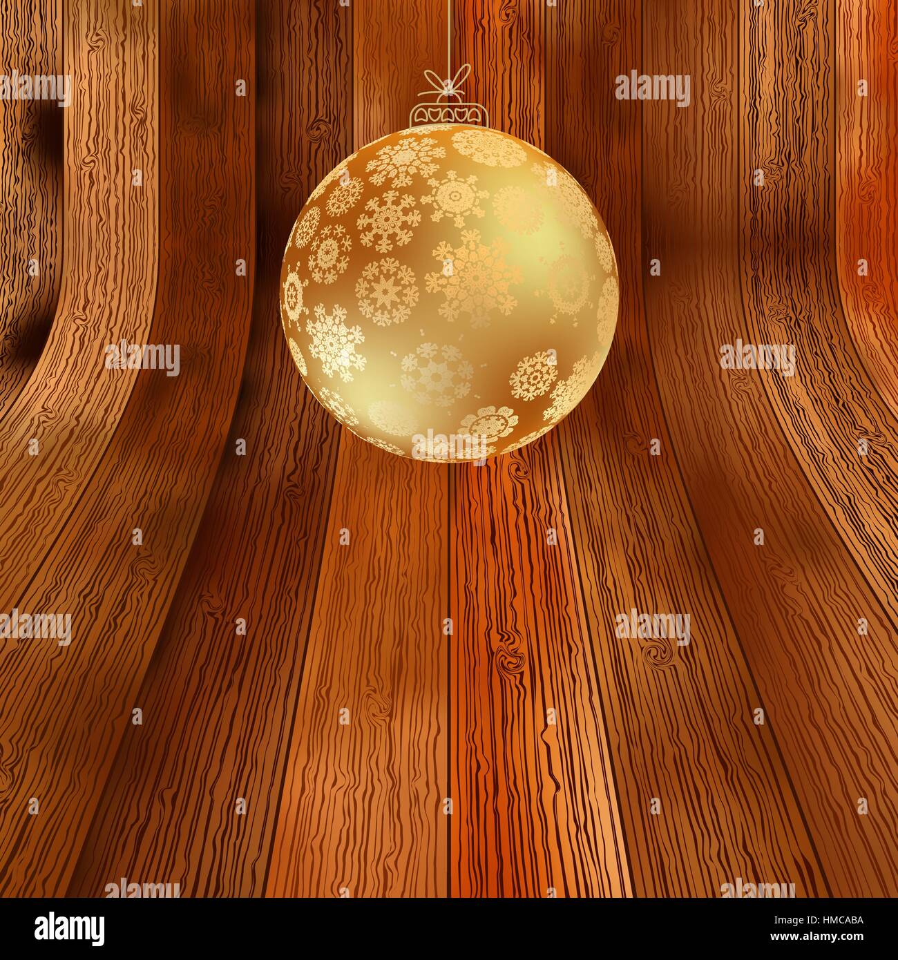 Gold bauble on rustic background. + EPS8 vector file Stock Vector Image ...