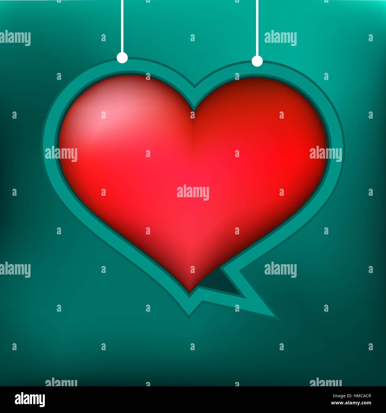 Red heart on blue background with gradient mesh. + EPS8 vector file ...