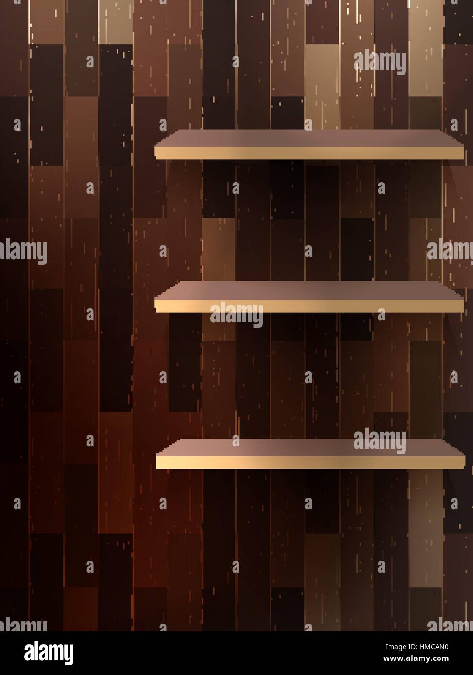 Empty shelf for exhibit on wood background. EPS 10 vector Stock Vector ...