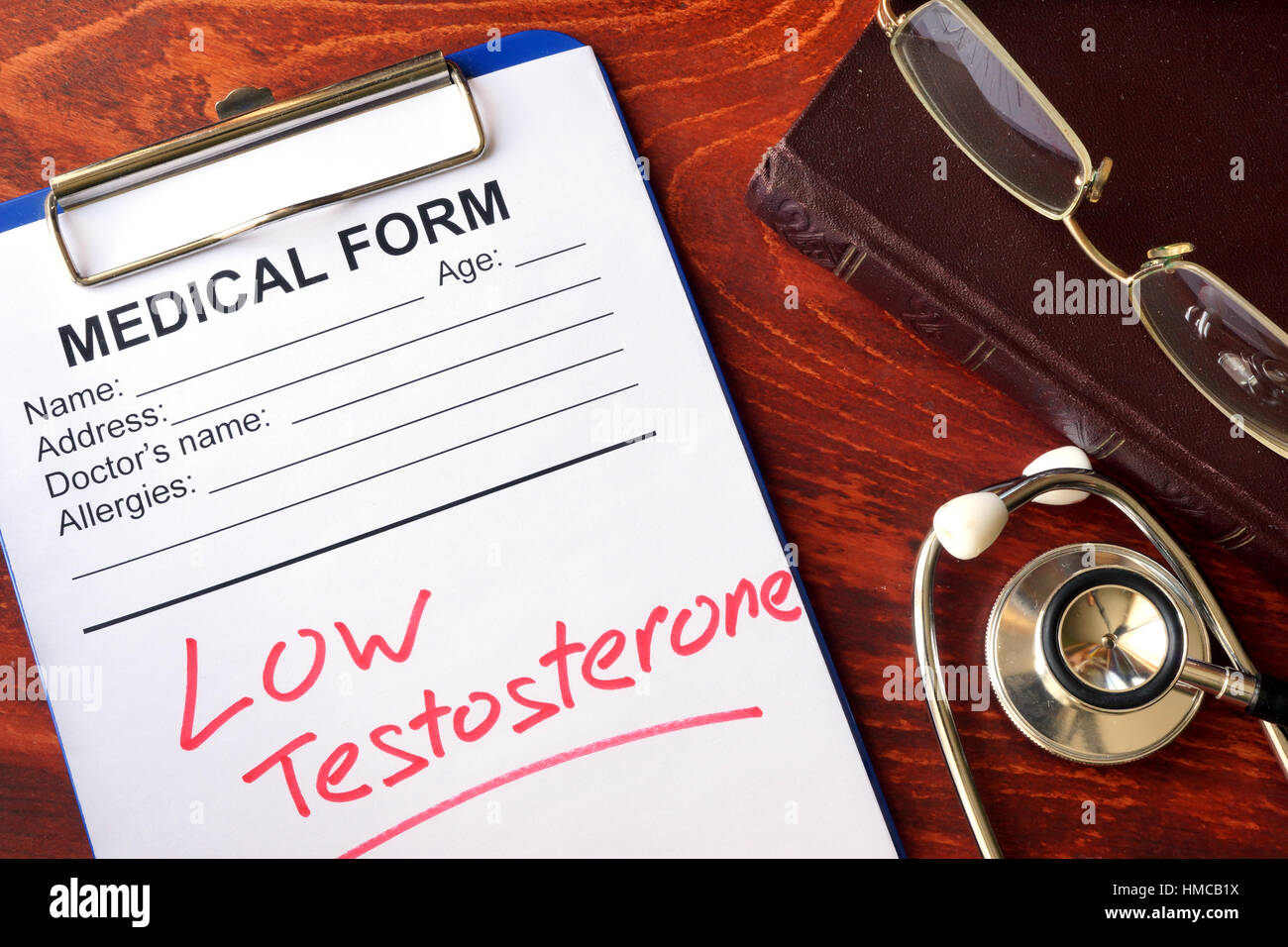 Sign low testosterone in a medical form Stock Photo - Alamy