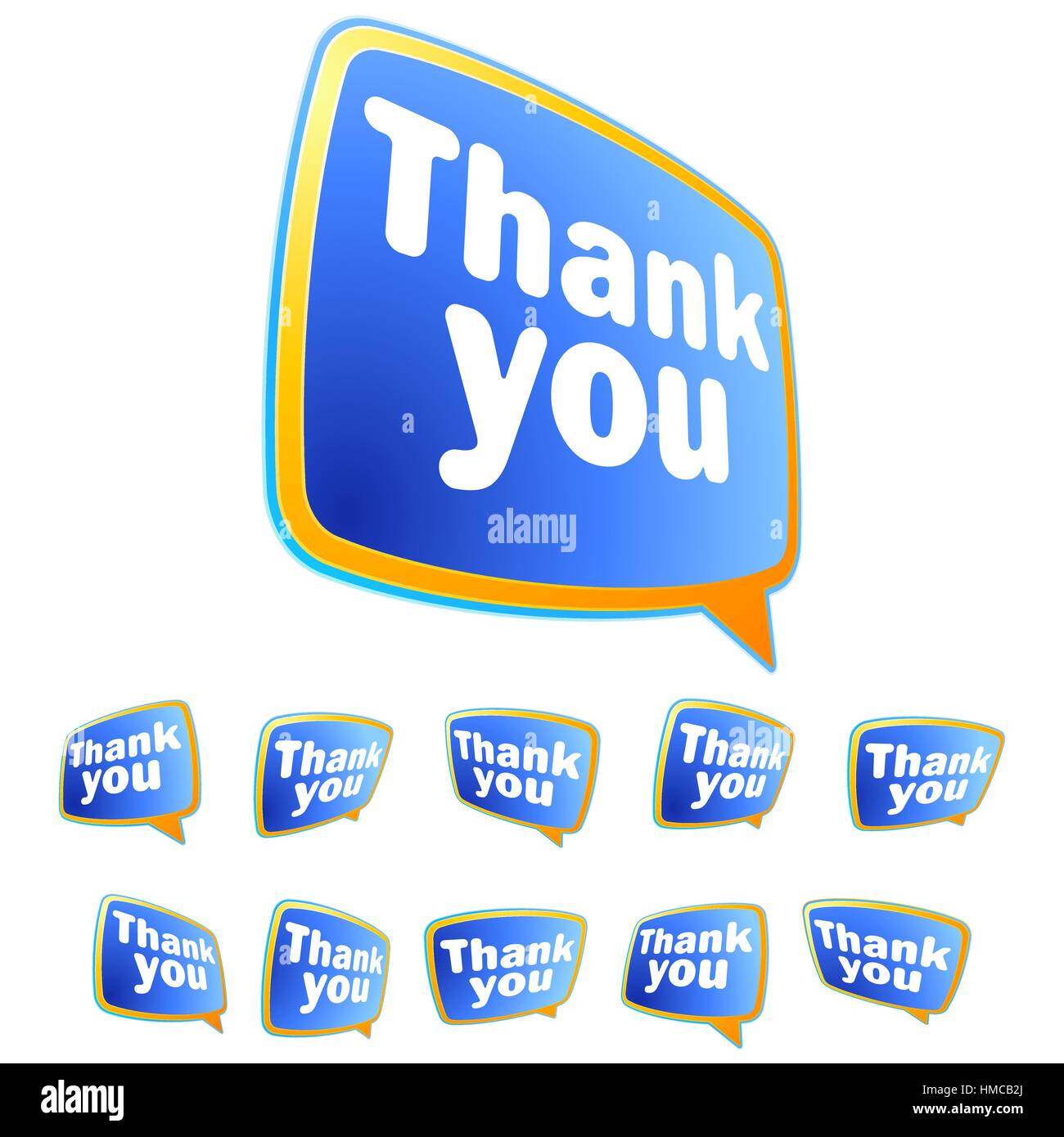 Thank you message stickers set. + EPS8 vector file Stock Vector Image ...