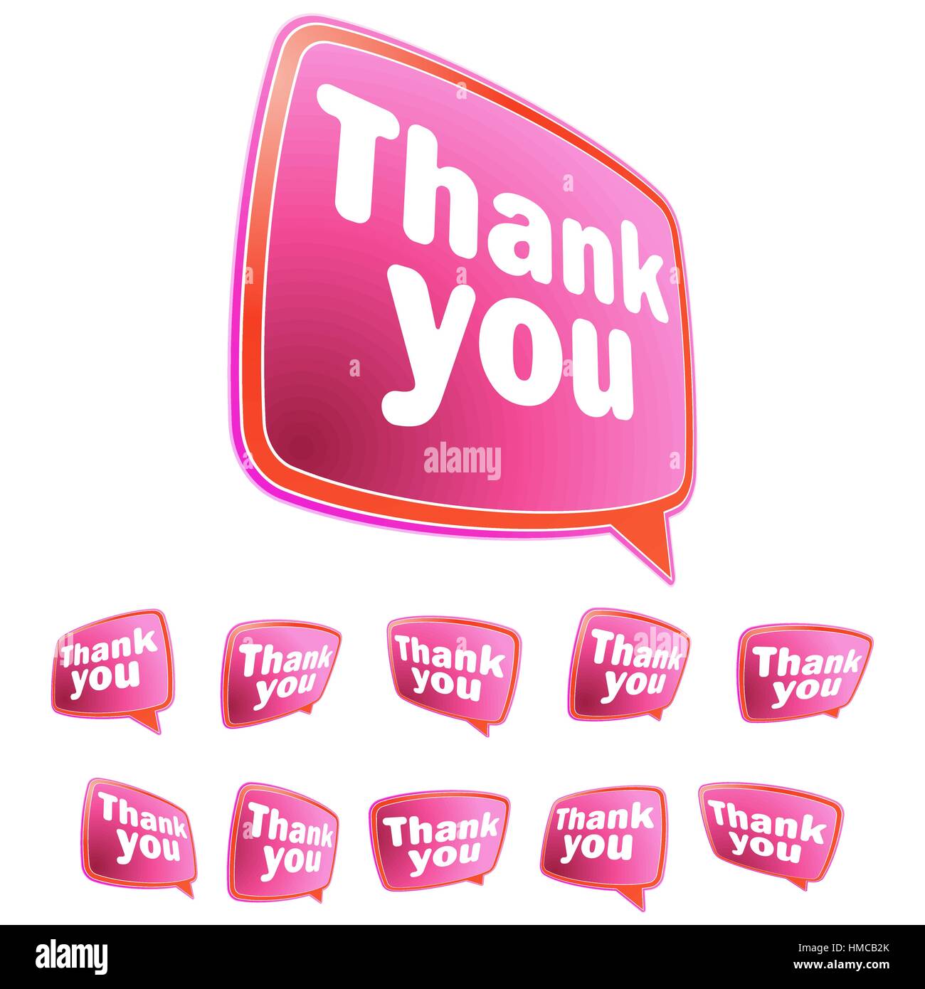Thank you message stickers set. + EPS8 vector file Stock Vector Image ...