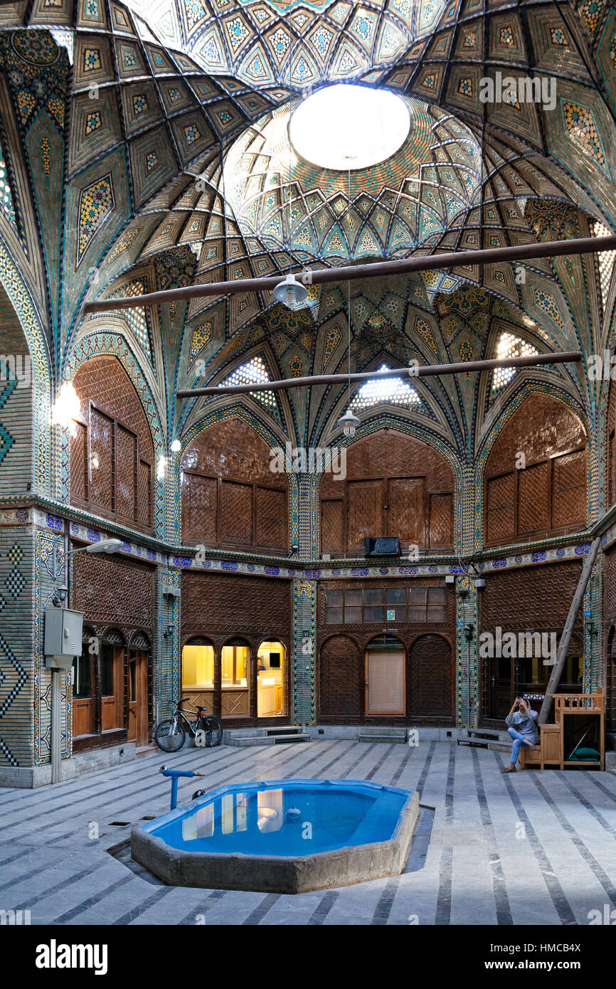 Tiled hall inside Isfahan bazaar, Iran Stock Photo - Alamy