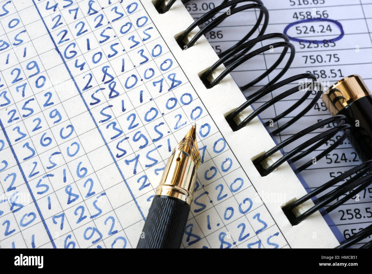 Ledger and chart with numbers. Financial concept Stock Photo - Alamy