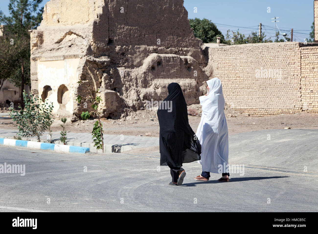 Varzaneh, Iran - October 12, 2015 : Iranian women wearing islamic ...