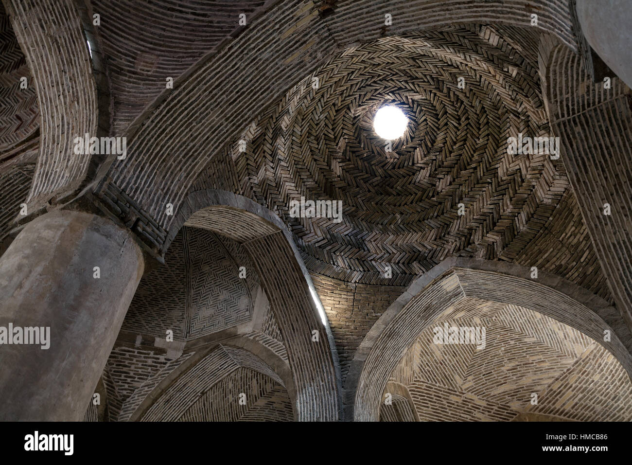 Nezam Al Molk Dome inside the Jameh Mosque of Isfahan, Iran Stock Photo ...