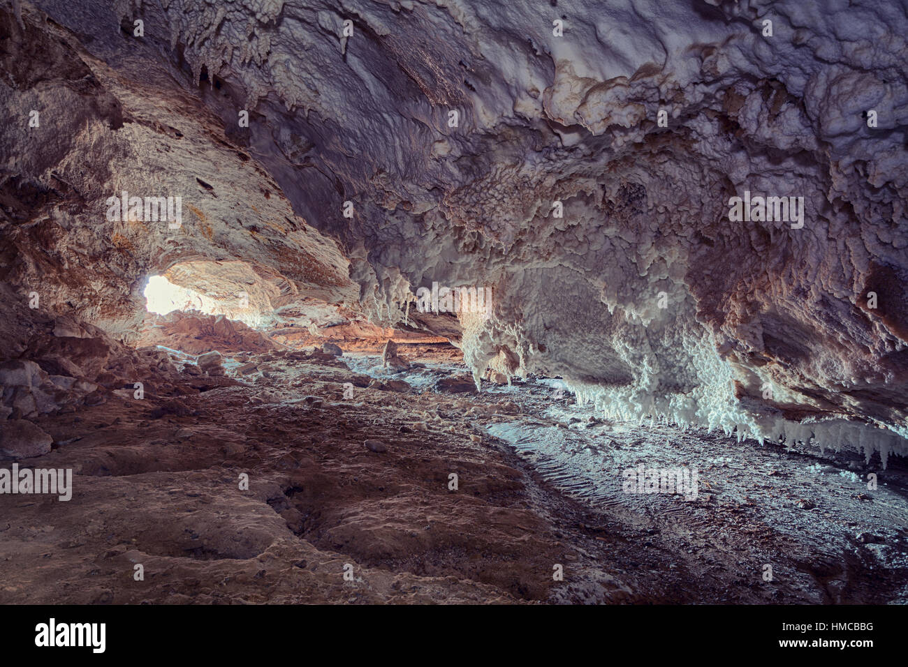 Salt cave on the island of Qeshm, Persian Gulf, Iran Stock Photo - Alamy