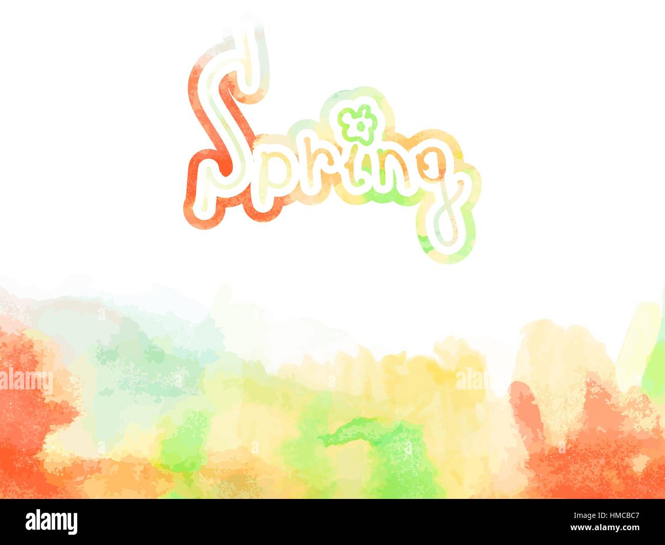 Hand drawn watercolor spring background. + EPS10 vector file Stock ...