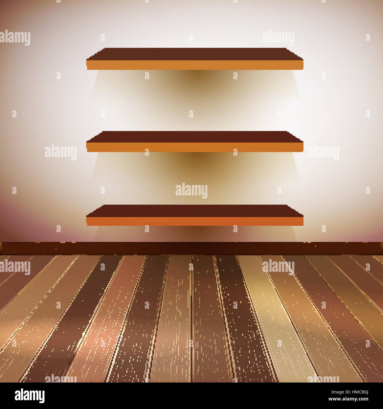 Empty Bookshelf Desktop Wallpaper