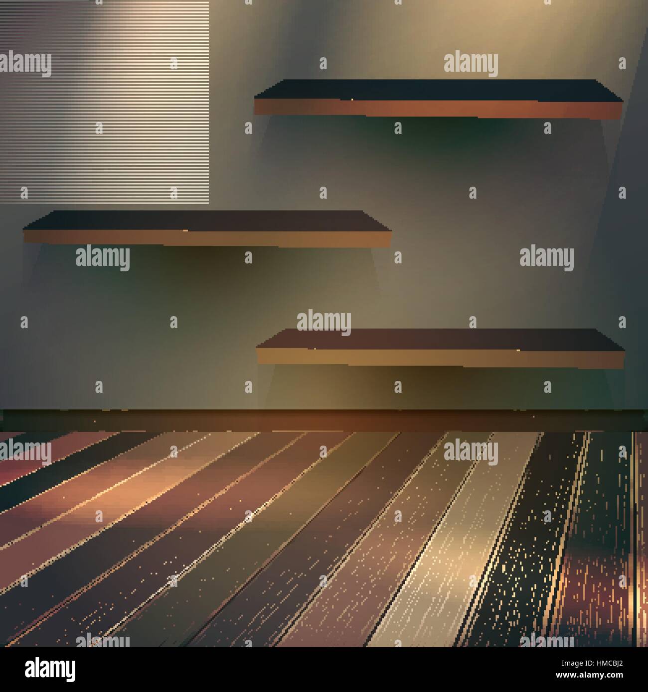 Wooden shelves background. EPS 10 vector Stock Vector Image & Art - Alamy