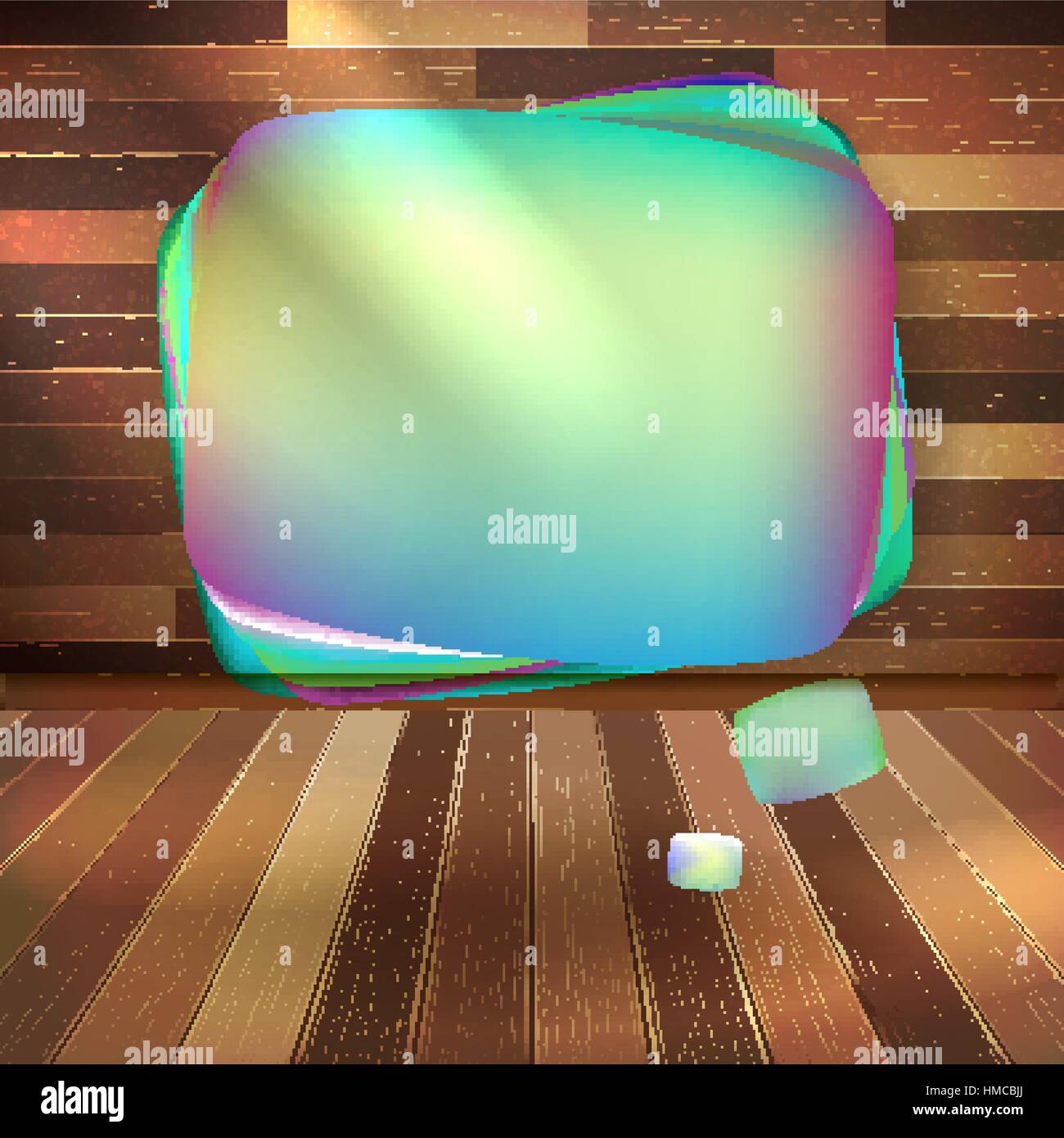 Abstract glossy speech bubble on wood background. EPS 10 vector Stock ...