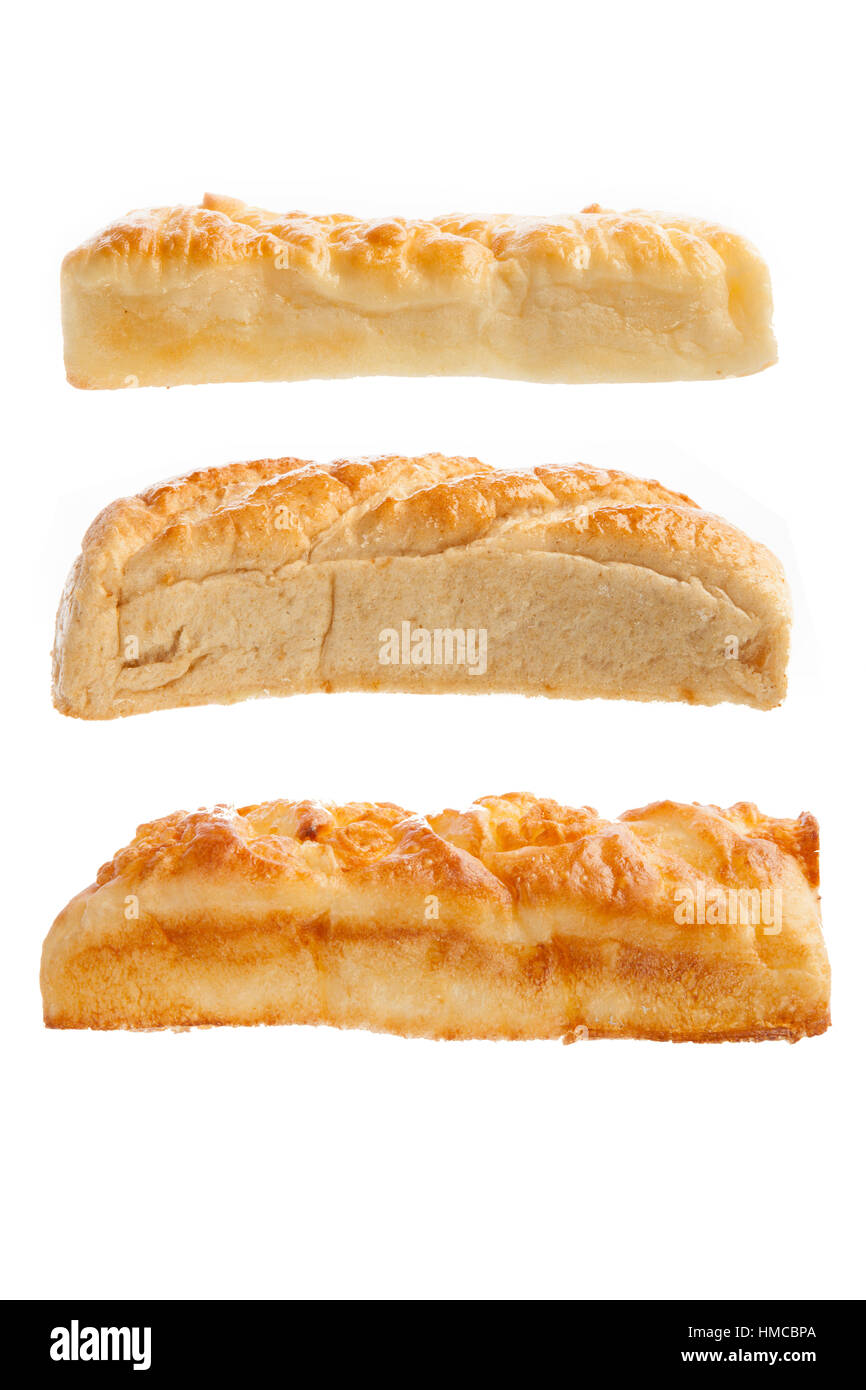 Three different Loaves of bread isolated on a white background Stock ...