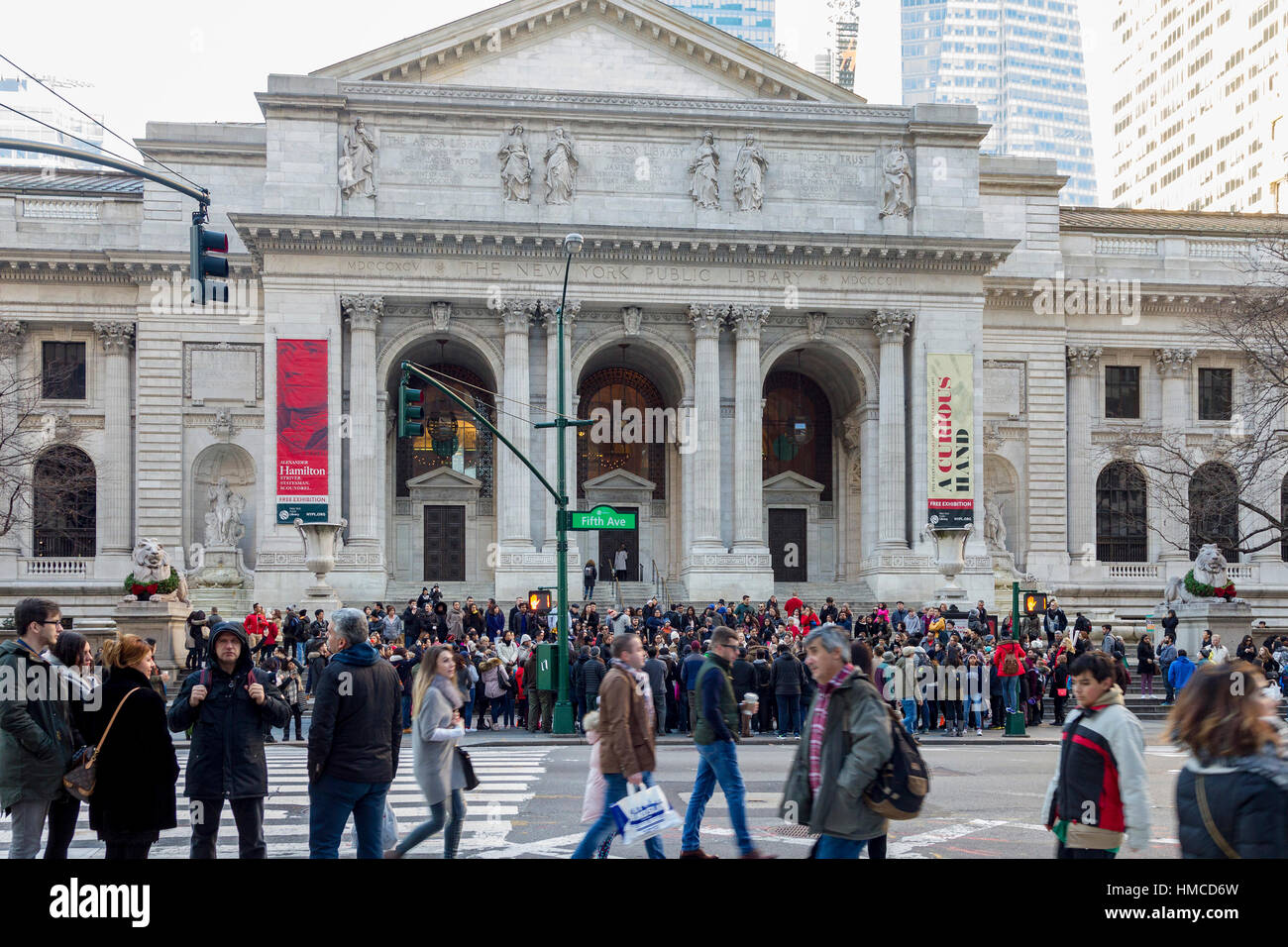 New York library on 5th Avenue, New York City. USA Stock Photo - Alamy