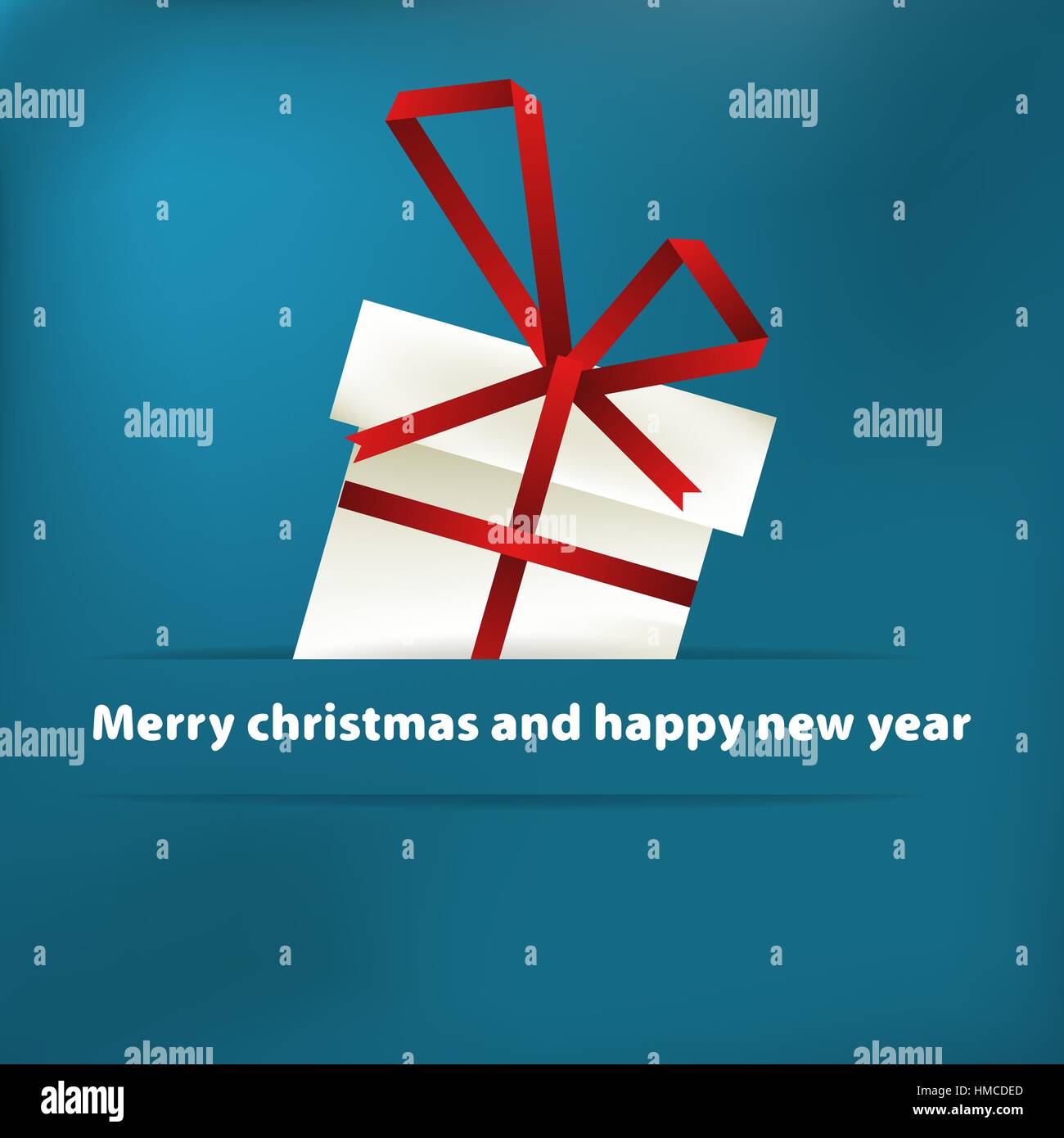 Blue christmas card with gift. + EPS8 vector file Stock Vector Image ...