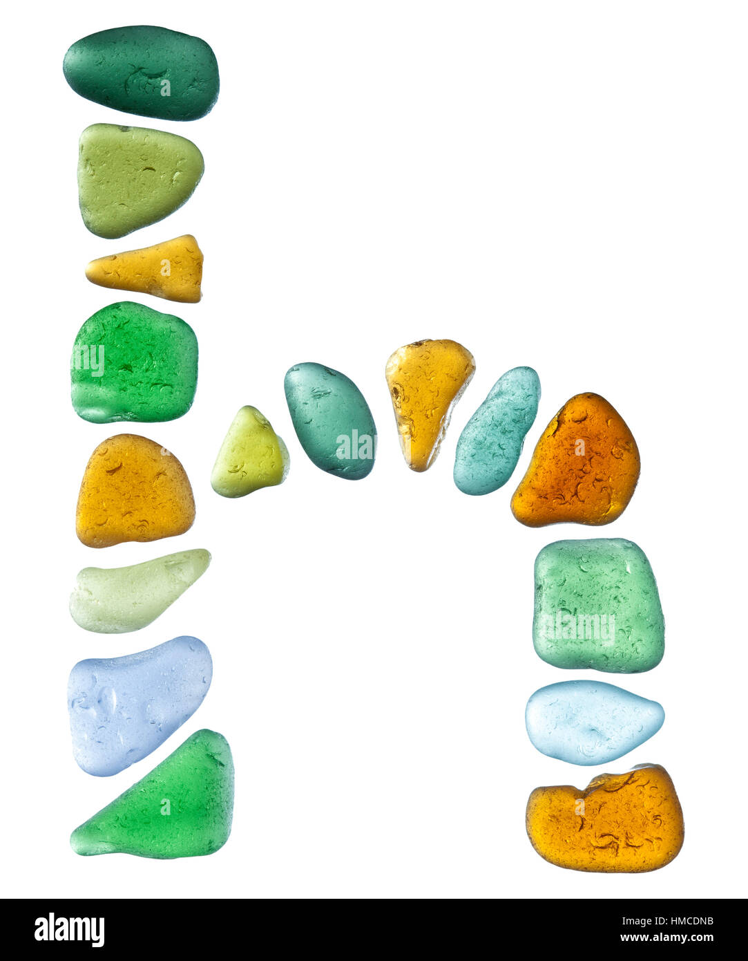sea glass letters isolated on white background Stock Photo - Alamy