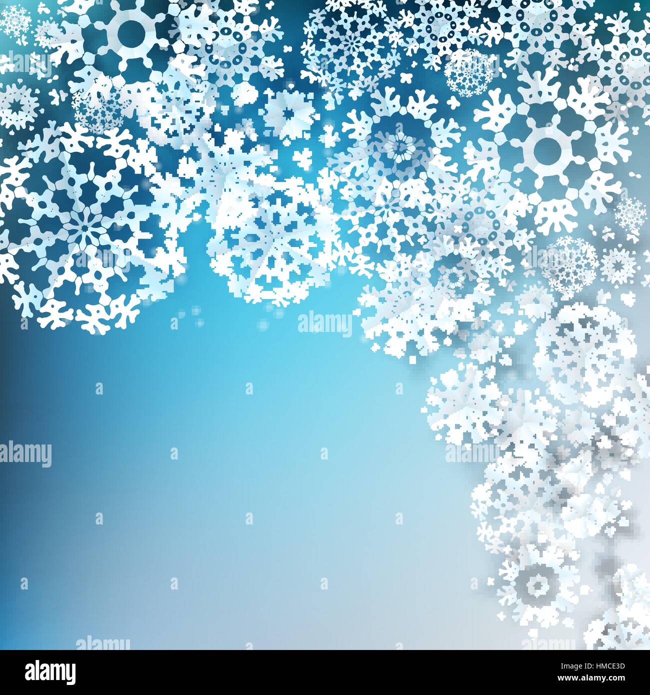 Decorative corner design of overlapping snowflakes. EPS 10 vector Stock ...